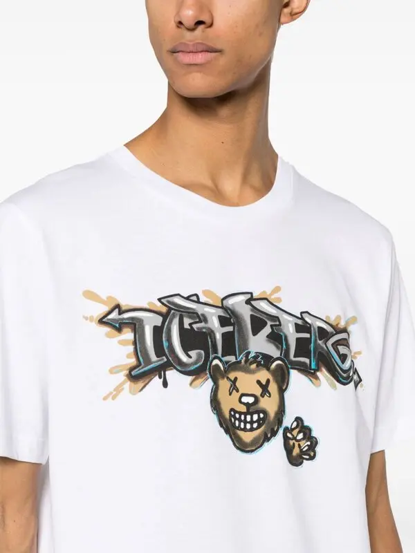 Iceberg Graffiti Logo-print Cotton T-shirt