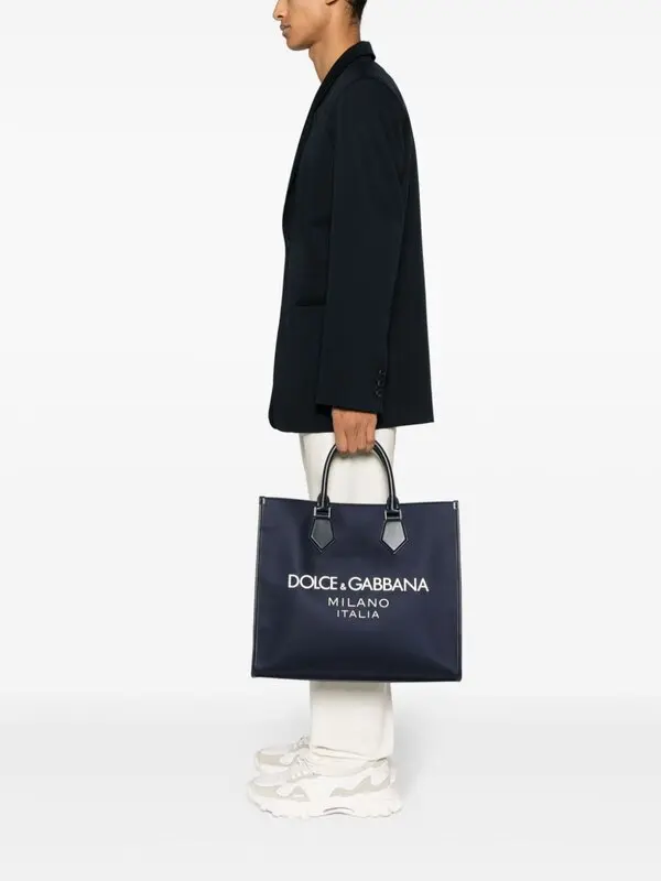 Dolce & Gabbana Logo-appliqué Tote Bag - Blue