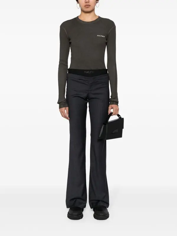 HALFBOY Logo-waistband Flared Trousers