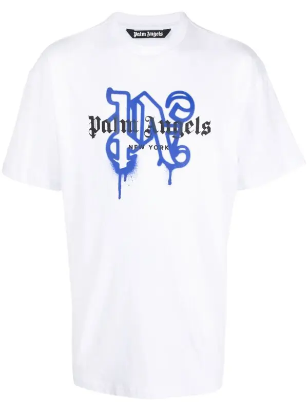 Palm Angels New York Monogram-print T-shirt - White