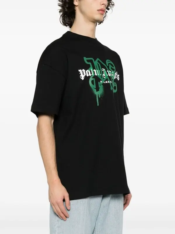 Palm Angels Milano Monogram-print T-shirt - Black