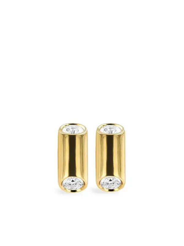 PRAGNELL 18kt Yellow Mini Eclipse Diamond Stud Earrings - Gold