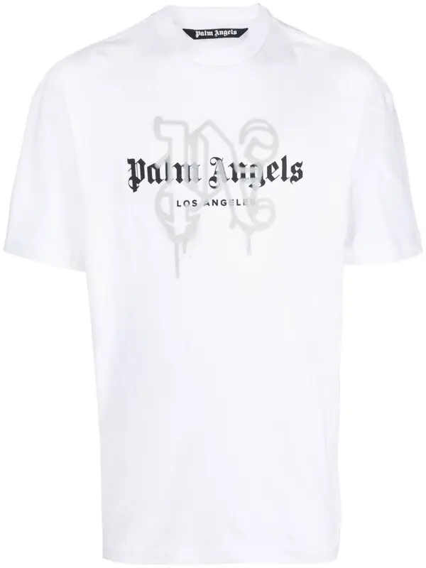 Palm Angels Los Angeles Monogram-print T-shirt - White