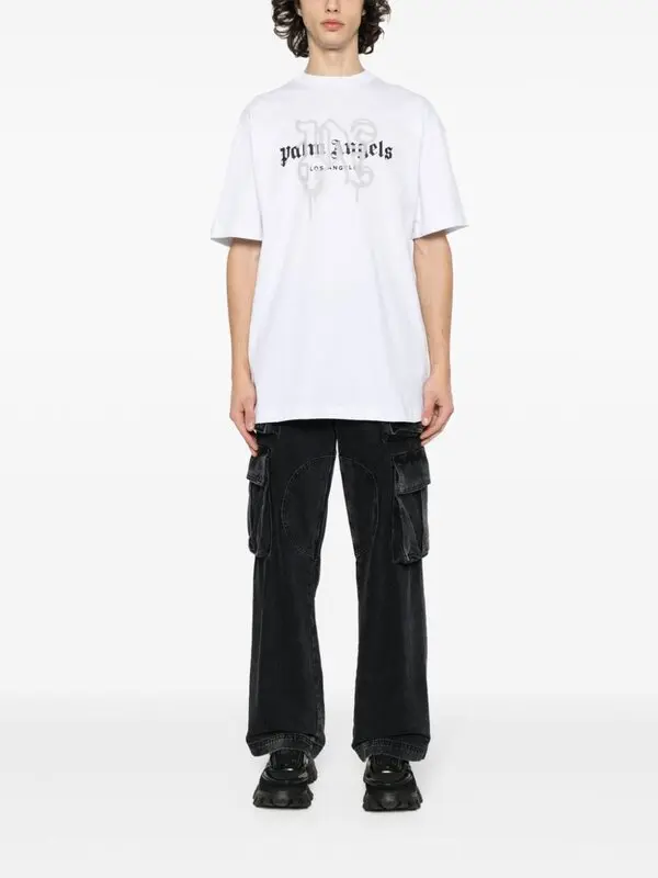 Palm Angels Los Angeles Monogram-print T-shirt - White