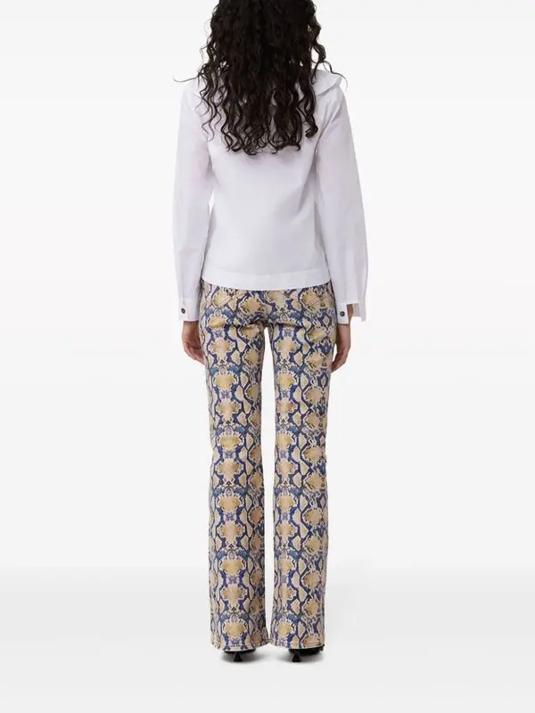GANNI Ruffle-collar Organic Cotton Blouse