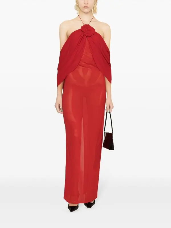 Magda Butrym Flower-appliqué Silk-blend Dress