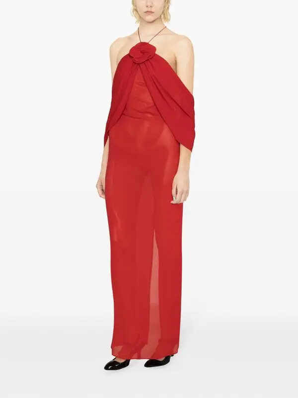 Magda Butrym Flower-appliqué Silk-blend Dress
