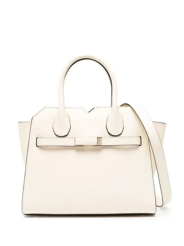 VALEXTRA Mini Milano Leather Tote Bag - White