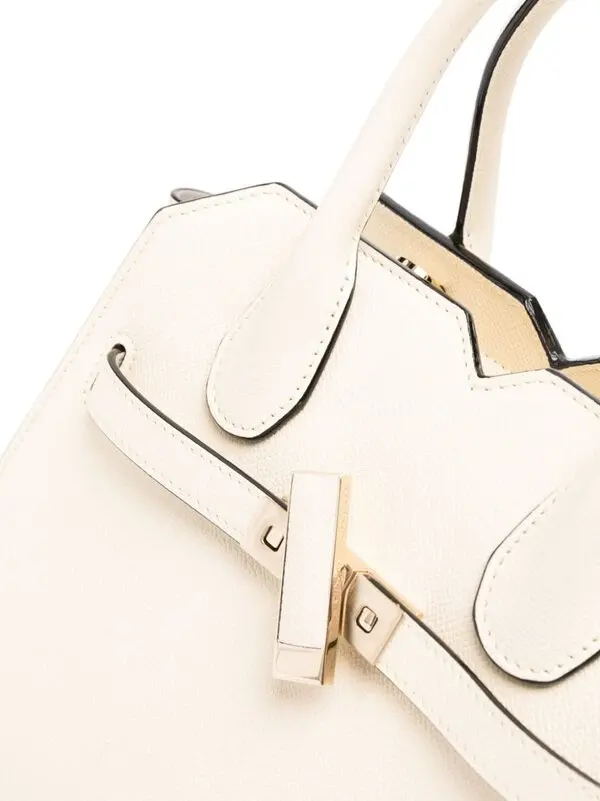 VALEXTRA Mini Milano Leather Tote Bag - White