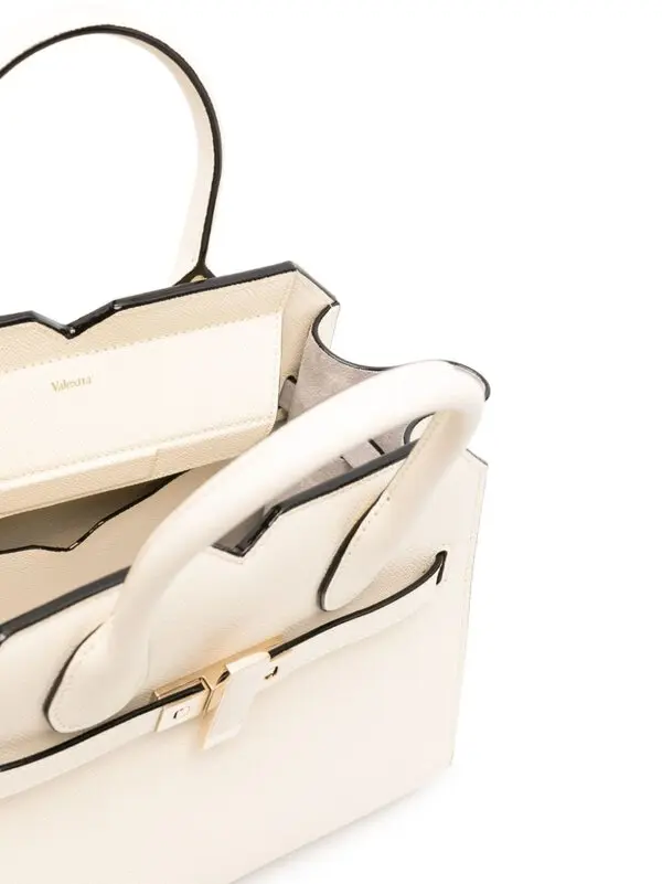 VALEXTRA Mini Milano Leather Tote Bag - White