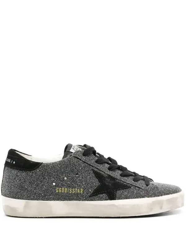GOLDEN GOOSE Super-star Embellished Sneakers - Black