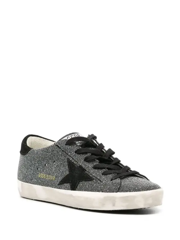 GOLDEN GOOSE Super-star Embellished Sneakers - Black