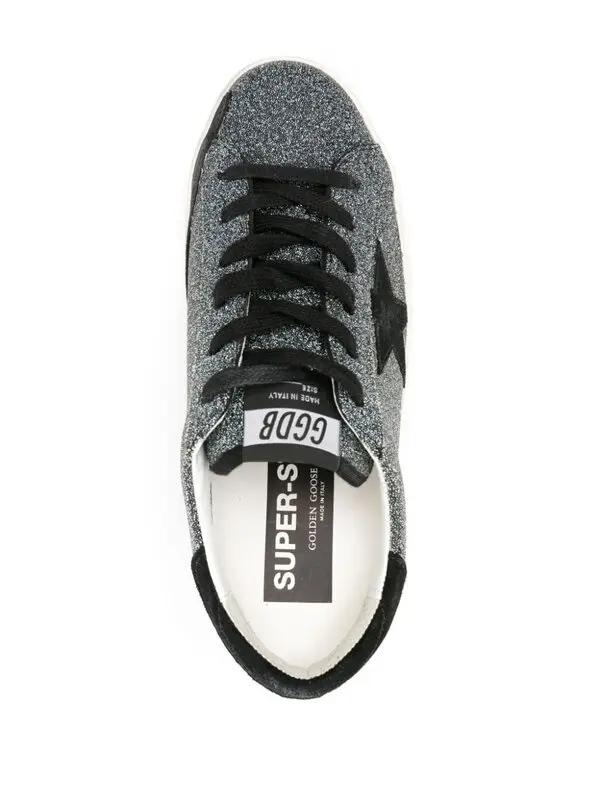 GOLDEN GOOSE Super-star Embellished Sneakers - Black