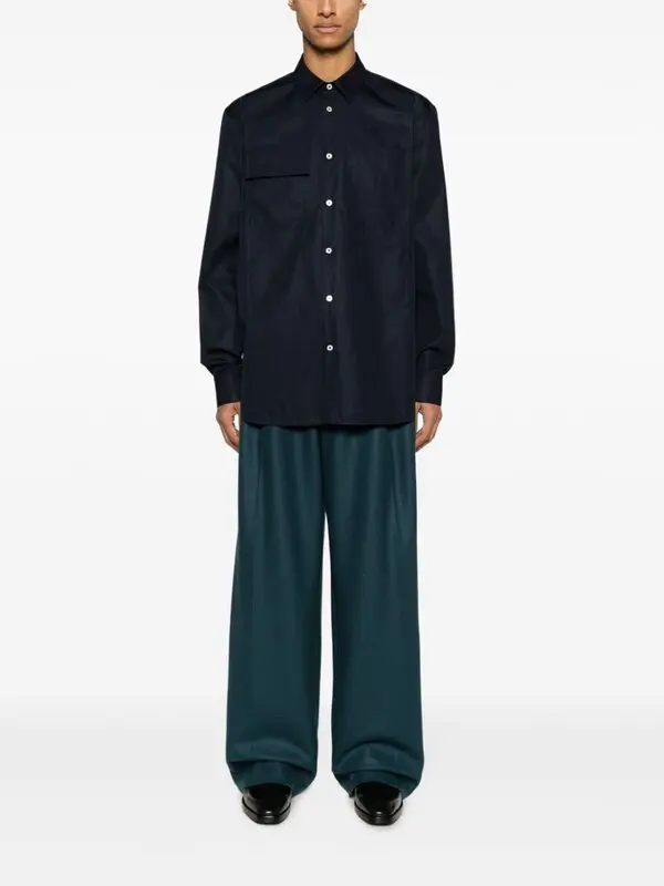 JIL SANDER Pointed-collar Organic Cotton Shirt