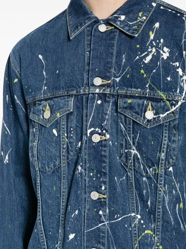 Yohji Yamamoto Paint-splatter Denim Jacket