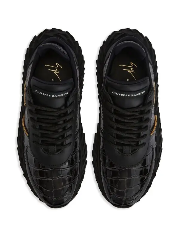 GIUSEPPE ZANOTTI Urchin Crocodile-effect Sneakers - Black