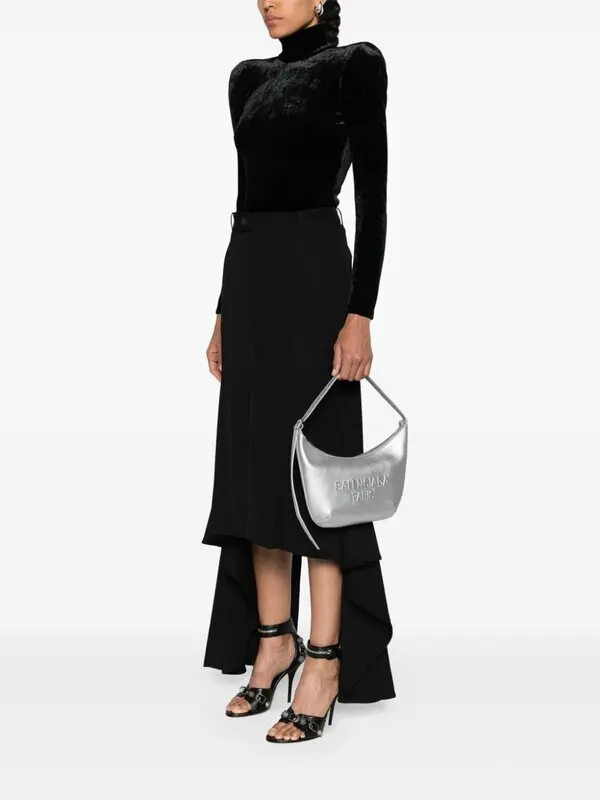 Balenciaga Mary-kate Leather Shoulder Bag - Silver