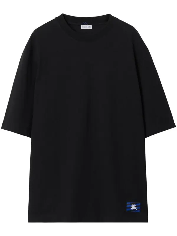 Burberry Equestrian Knight-patch Cotton T-shirt - Black