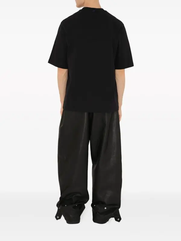 Burberry Equestrian Knight-patch Cotton T-shirt - Black