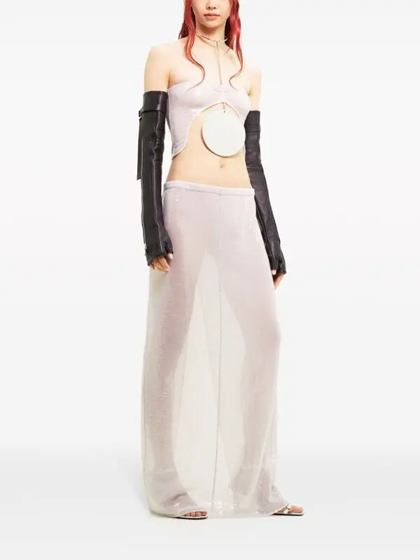 COURREGES Sequinned Strapless Top