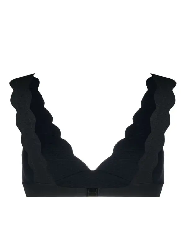 Marysia Santa Clara Scallop-hem Bikini Top - Black