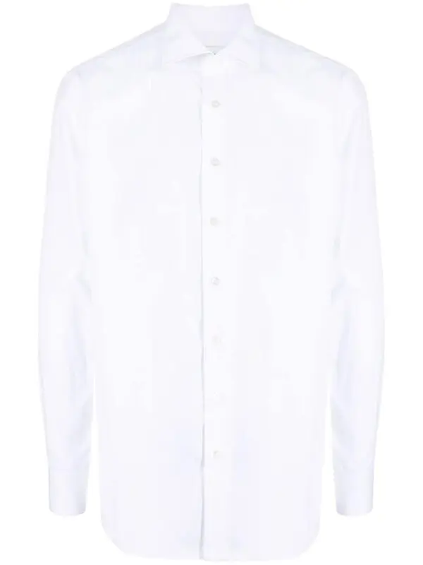 LARDINI Poplin Button-up Cotton Shirt - White