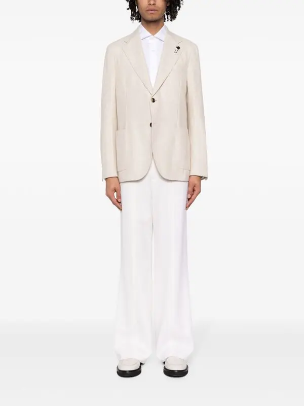 LARDINI Poplin Button-up Cotton Shirt - White