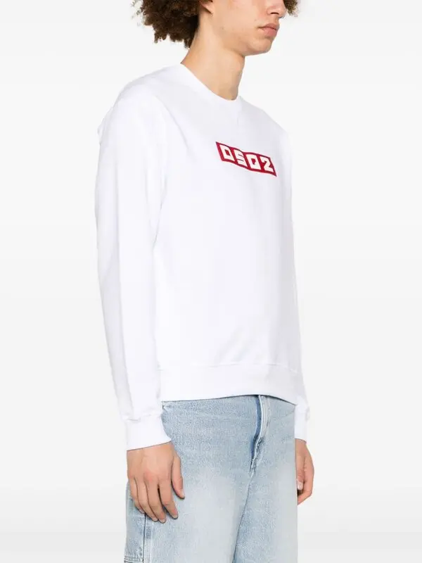 Dsquared2 Logo-appliqué Cotton Sweatshirt - White