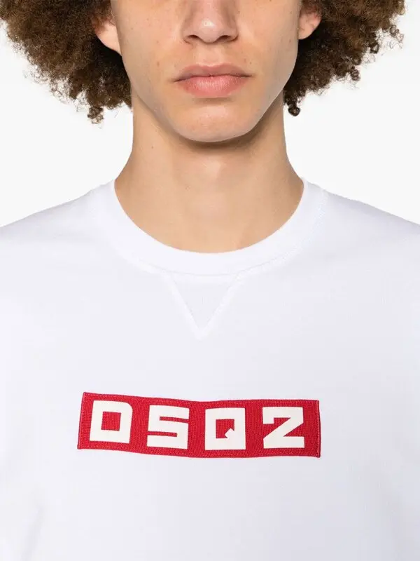 Dsquared2 Logo-appliqué Cotton Sweatshirt - White