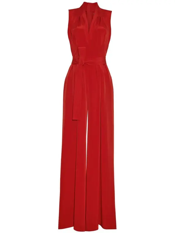 Adam Lippes Nansi Silk Jumpsuit - Red