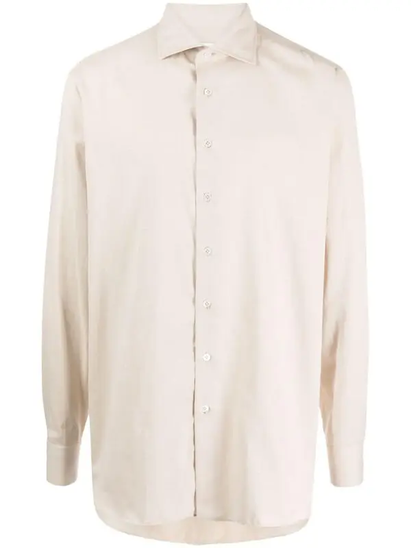LARDINI Classic-collar Long-sleeve Shirt - White