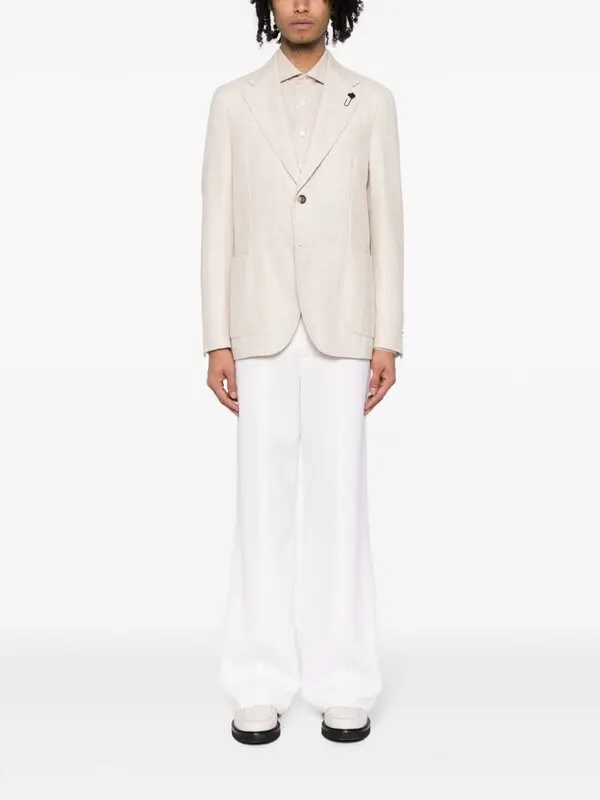 LARDINI Classic-collar Long-sleeve Shirt - White