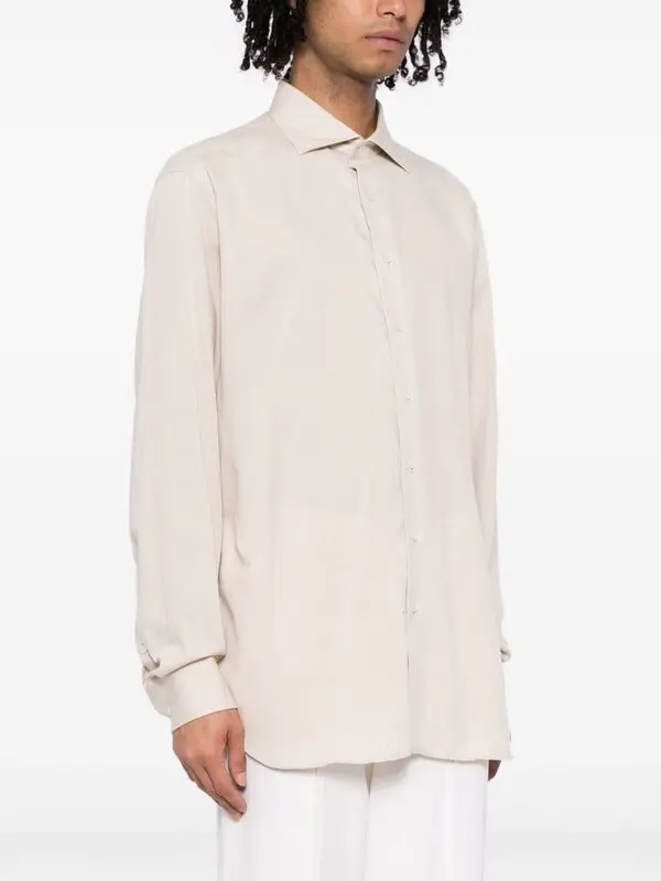 LARDINI Classic-collar Long-sleeve Shirt - White