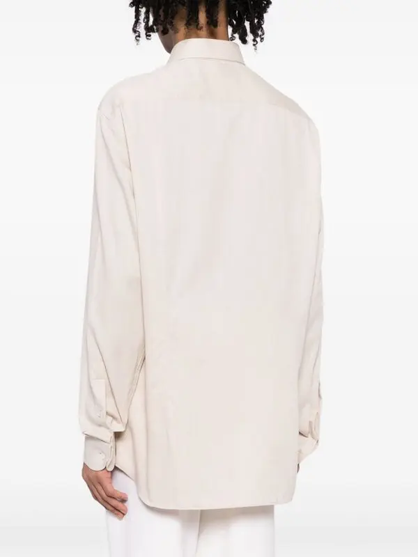 LARDINI Classic-collar Long-sleeve Shirt - White