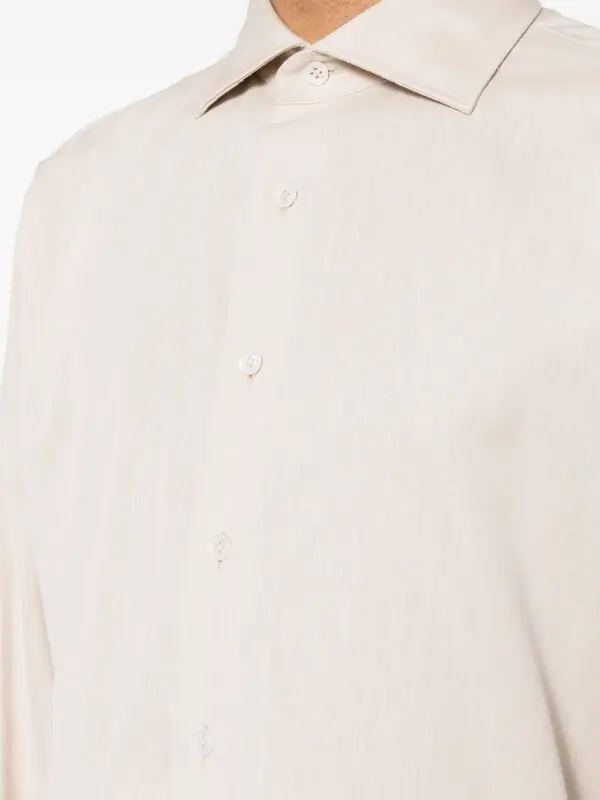 LARDINI Classic-collar Long-sleeve Shirt - White