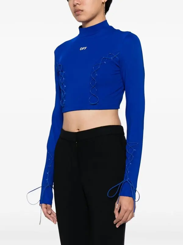 Off-White Lace-up Crop Top