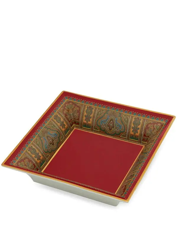 Etro Paisley-print Porcelain Tray - Red