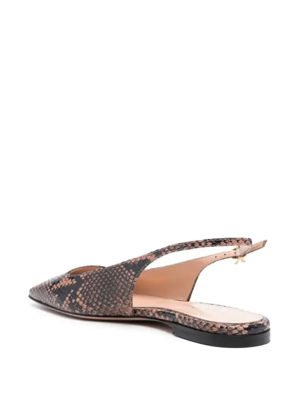 GIANVITO ROSSI Square-toe Leather Ballerinas