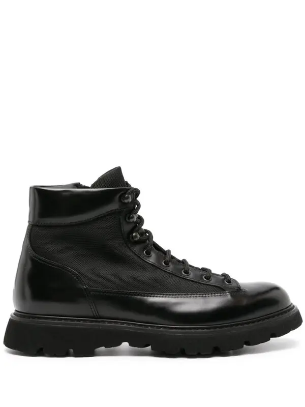 DOUCAL'S Lace-up Panelled Ankle Boots