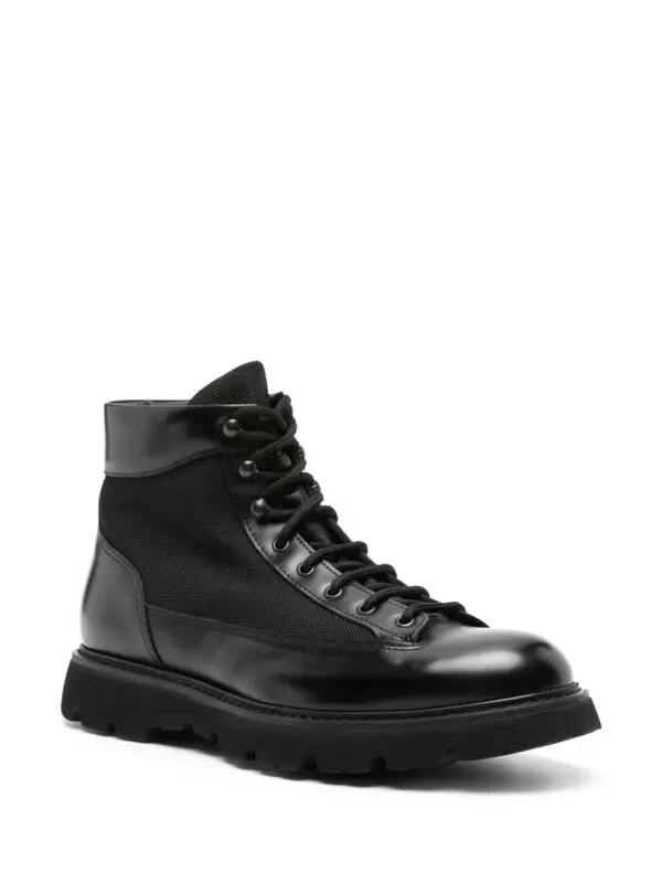 DOUCAL'S Lace-up Panelled Ankle Boots