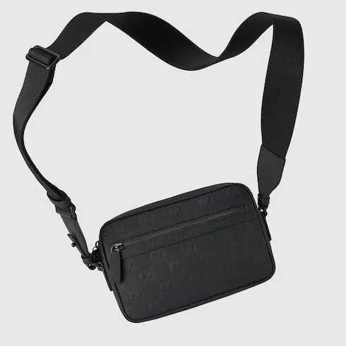 Gucci Gg Rubber-effectcrossbody Bag Gg Leather