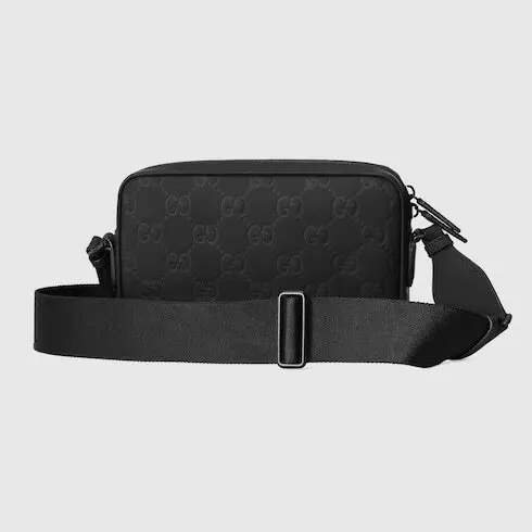 Gucci Gg Rubber-effectcrossbody Bag Gg Leather