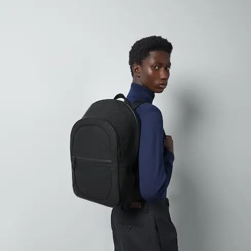 Gucci Gg Rubber-effect Leather Backpack