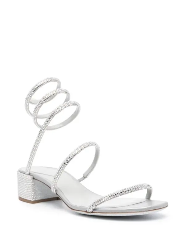 Rene Caovilla Cleo Crystal-embellished Sandals - Grey