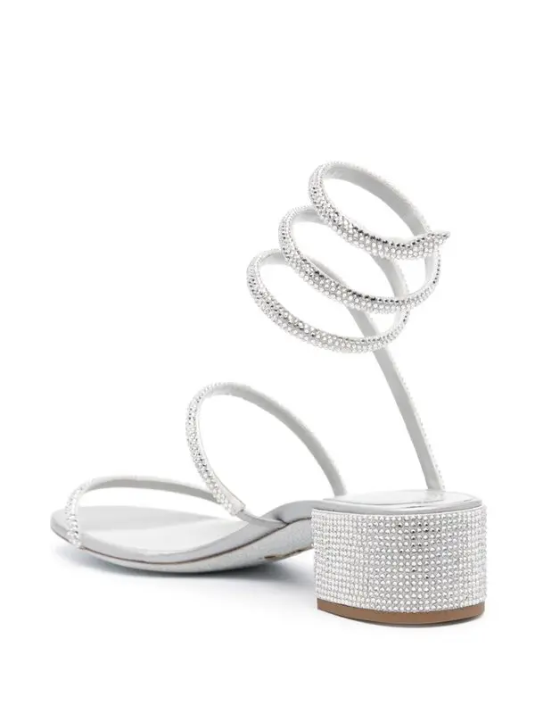Rene Caovilla Cleo Crystal-embellished Sandals - Grey