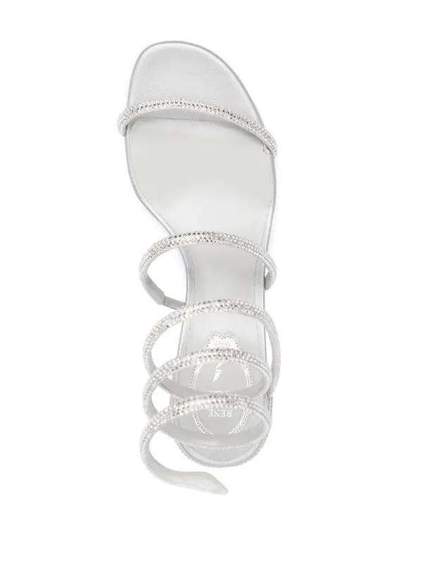 Rene Caovilla Cleo Crystal-embellished Sandals - Grey