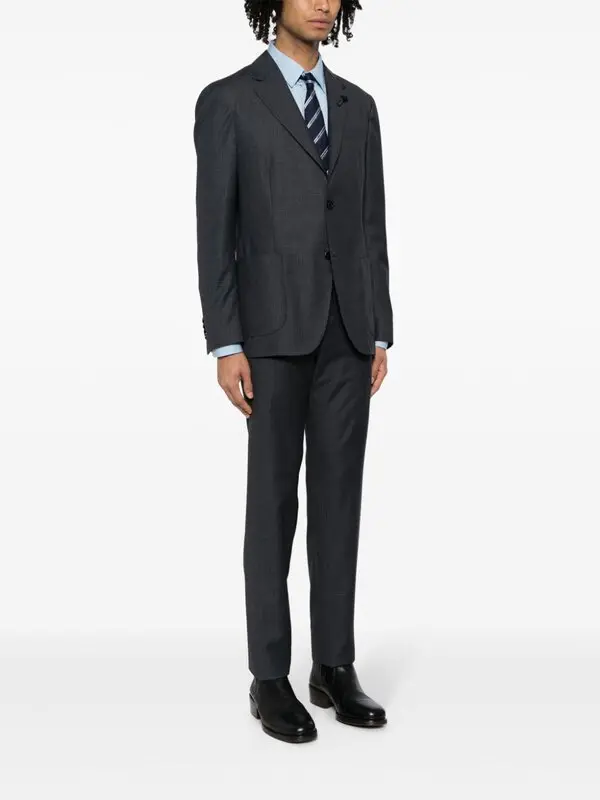LARDINI Checked Peak-lapels Single-breasted Suit