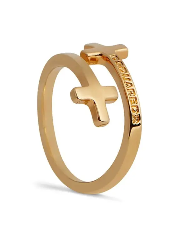 Dsquared2 Cross Brass Ring - Gold