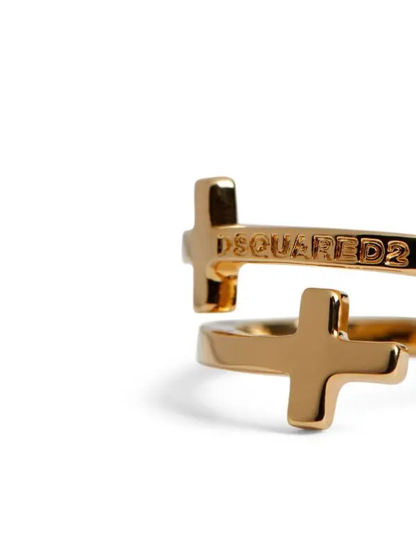 Dsquared2 Cross Brass Ring - Gold