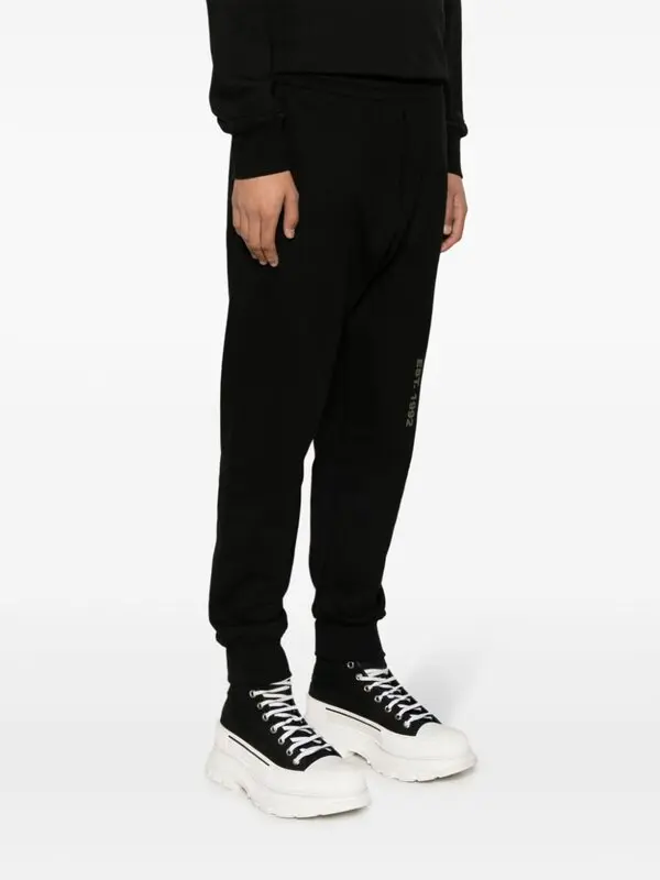 Alexander McQueen Graffiti Cotton Track Pants - Black